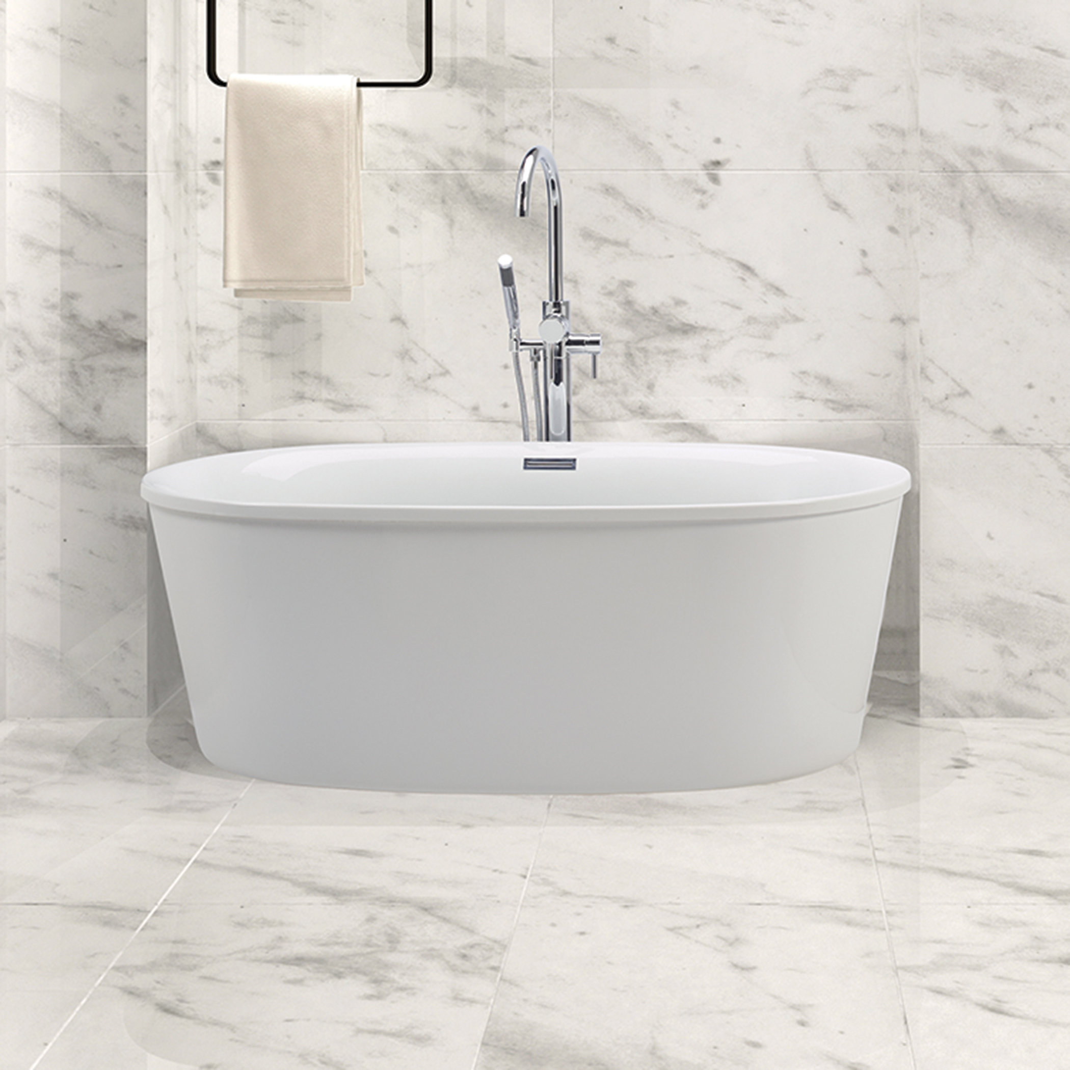 MTI Baths MTI Solutions 1 57.25" Freestanding Soaking Bathtub - Wayfair Canada